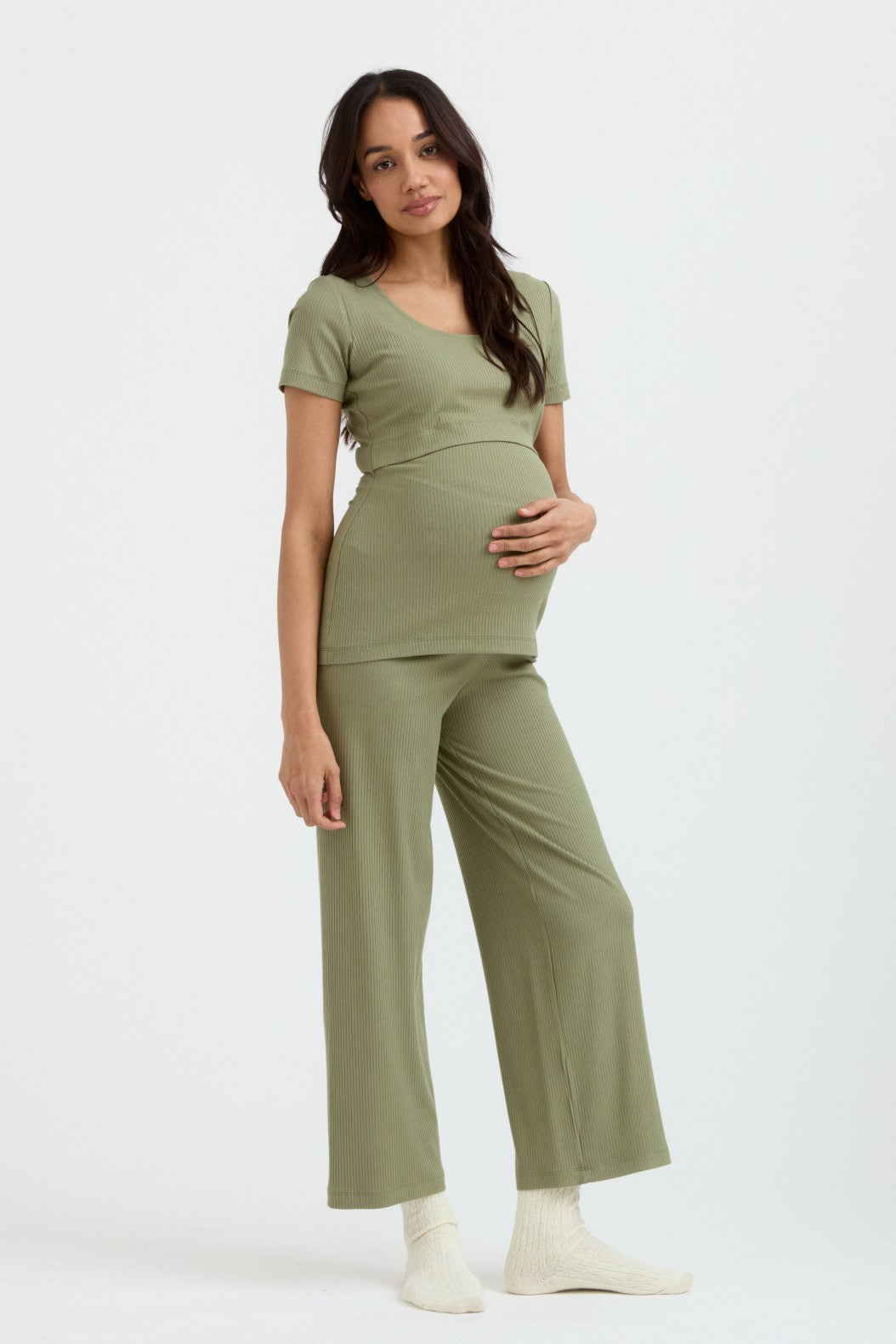 Soft Essential Bamboo Nursing Lounge Set (Sage Green) | CARRY – Carry ...